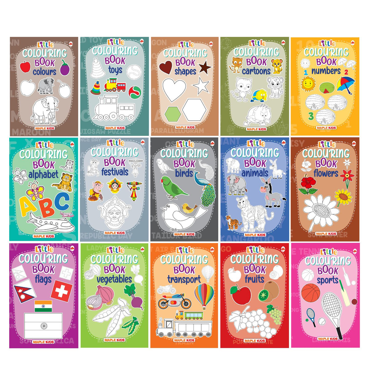 Little Colouring Books for Kids (Set of 15 Books) — Maple Press