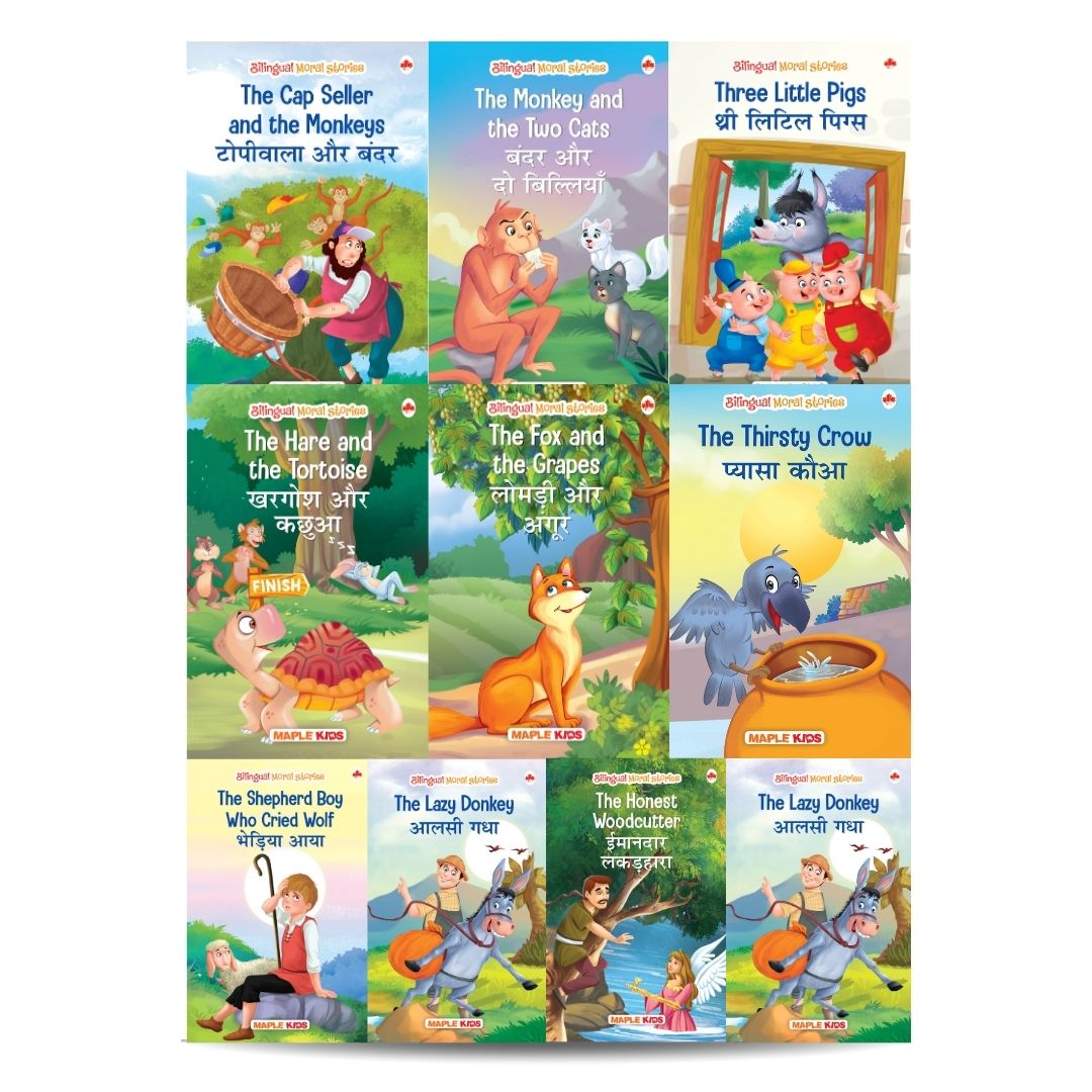 Moral Story Books for Kids (Illustrated) (Set of 10 Books) - Bilingual ...