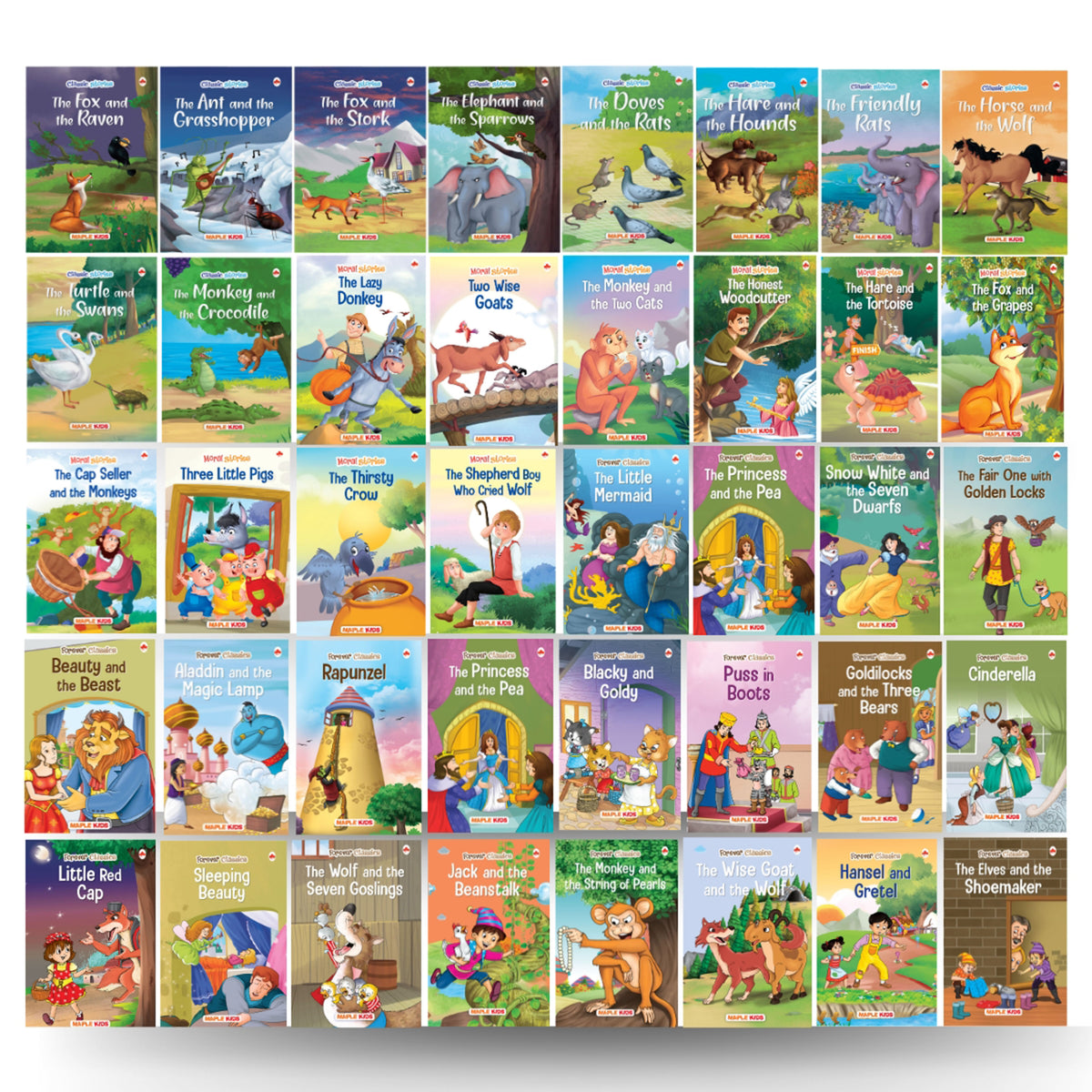 Story book for kids (Set 40 Story Books) (Illustrated) — Maple Press