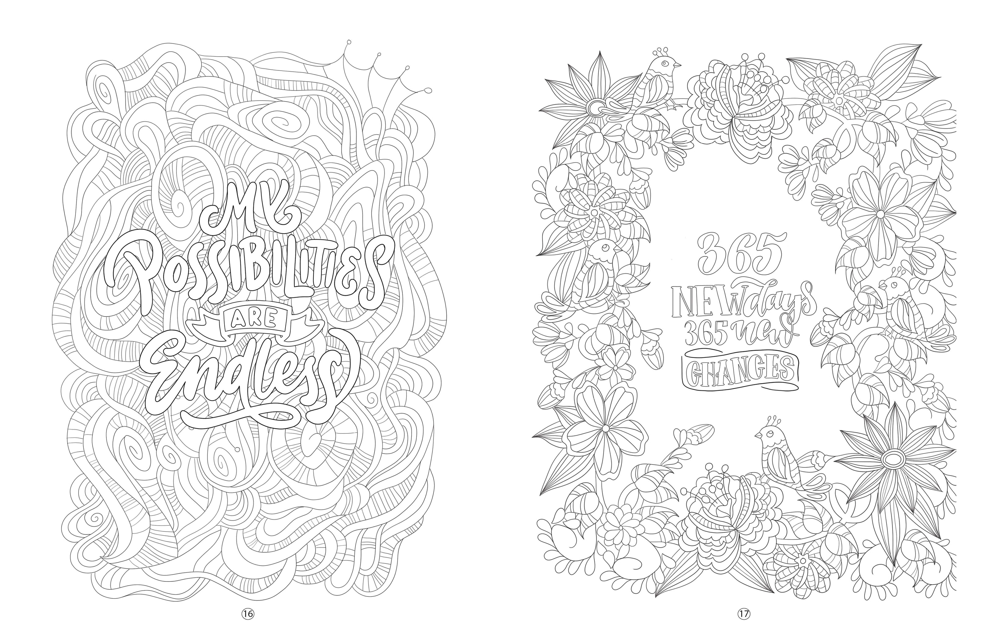 Doodle Colouring Book - Motivational Quotes — Maple Press