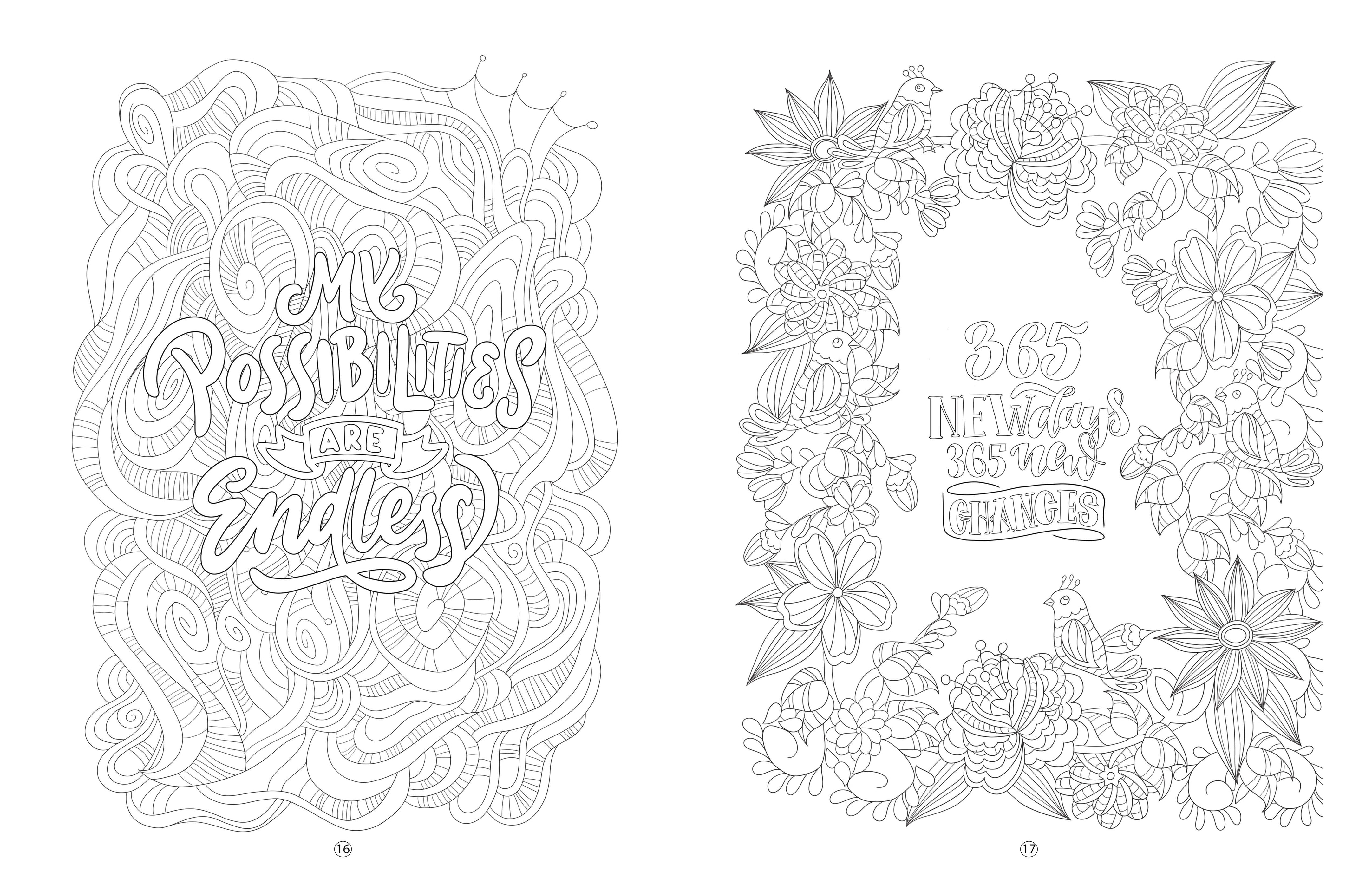 Doodle Colouring Book - Motivational Quotes — Maple Press